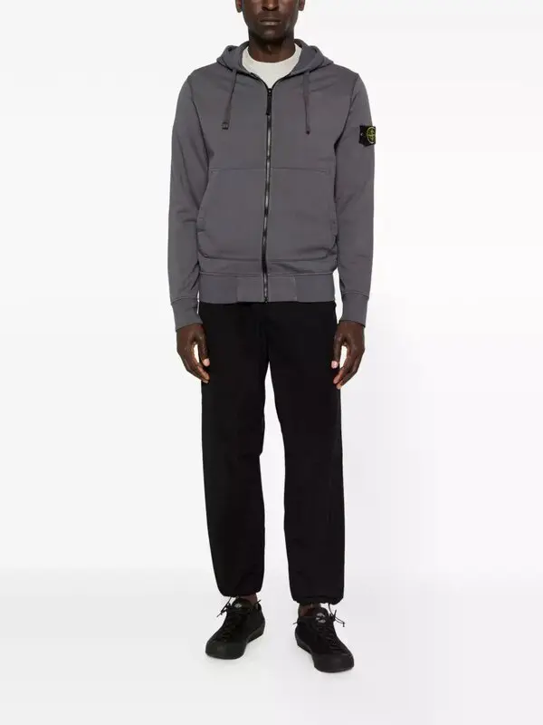Stone Island Zip Hooded Sweatshirt - Grey