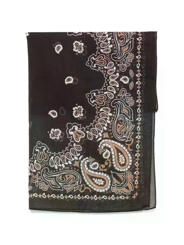 Destin Paisley-print Bandana Scarf - Brown