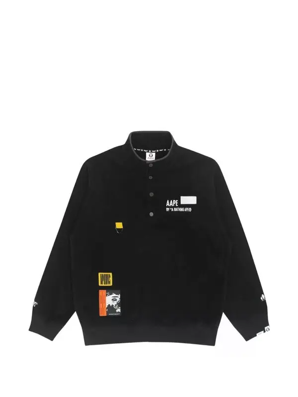 AAPE BY *A BATHING APE Logo-patch Sweatshirt - Black