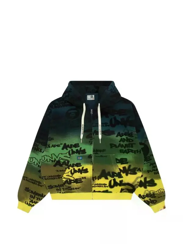 AAPE BY *A BATHING APE Graffiti Zip-up Hoodie - Blue