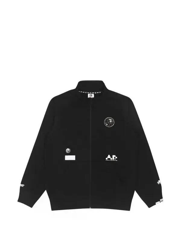AAPE BY *A BATHING APE Logo Zip-up Sweater - Black