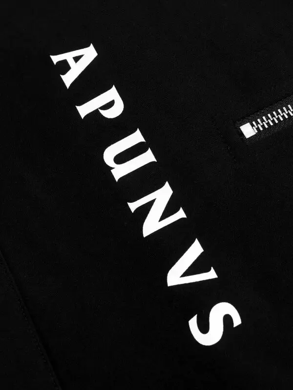 AAPE BY *A BATHING APE Half-zip Short-sleeved Hoodie - Black