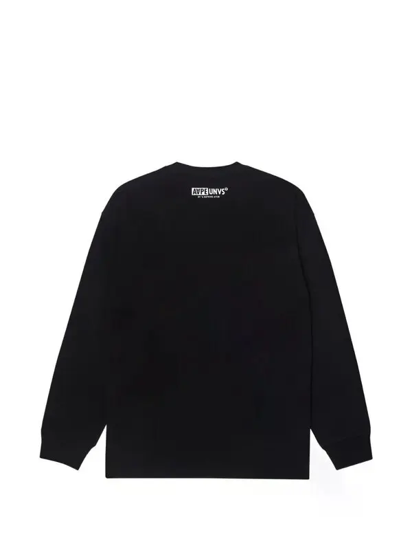 AAPE BY *A BATHING APE Moonface Glittered Long-sleeved Sweatshirt