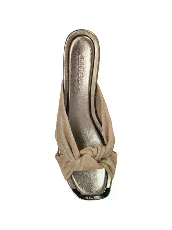 JIMMY CHOO Avenue Knot Detail Wedge Sandals - Neutrals