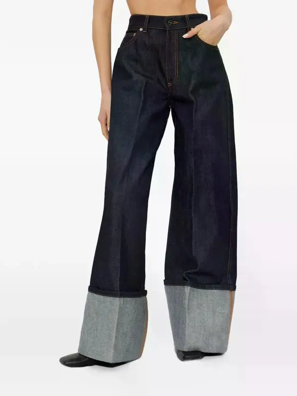 Givenchy Cuffed Wide-leg Jeans - Blue