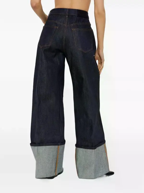 Givenchy Cuffed Wide-leg Jeans - Blue