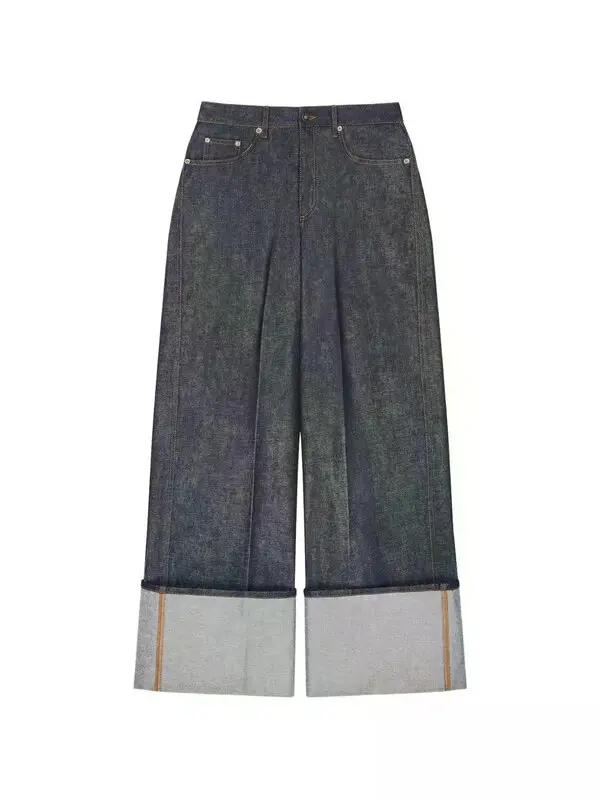 Givenchy Cuffed Wide-leg Jeans - Blue