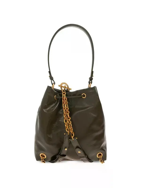 Balmain Leather Backpack - Green