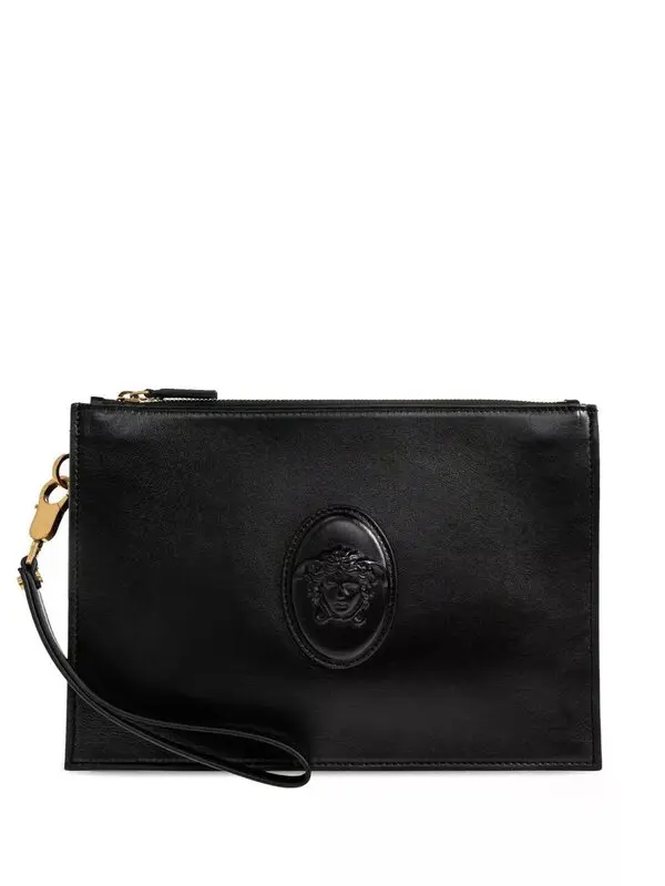 Versace Leather Clutch - Black