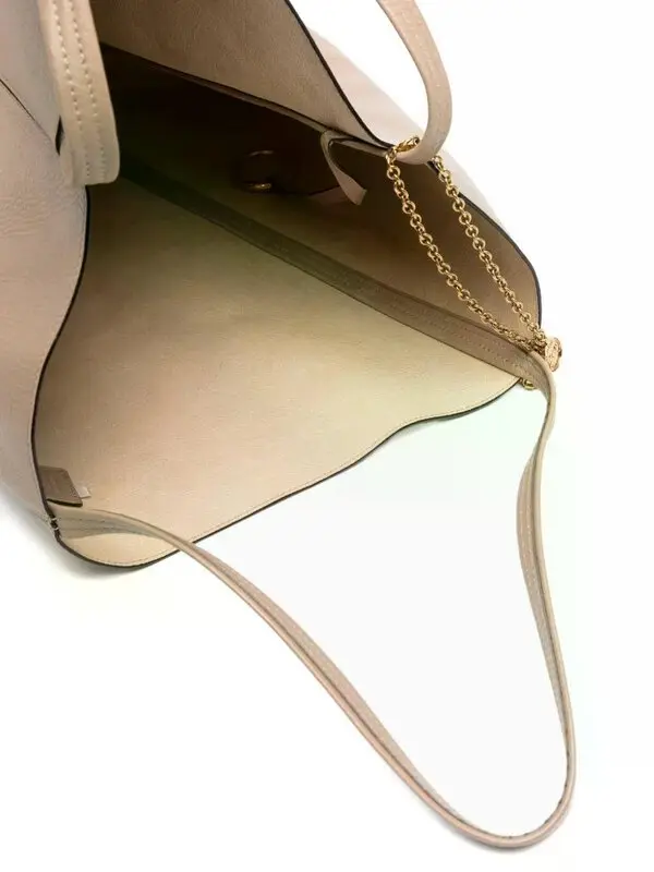 Chloé Large V-shaped Leather Tote Bag - Neutrals