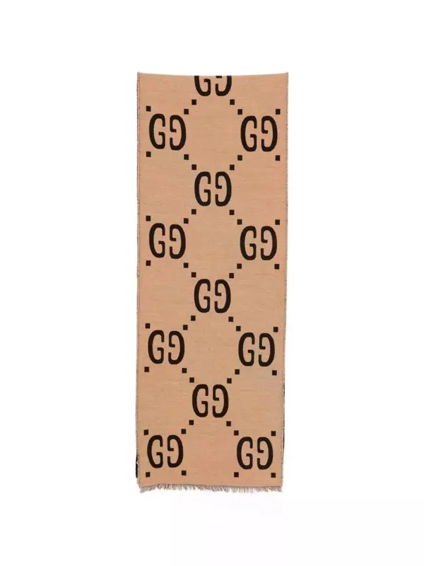 Gucci Freedom Gg Jacquard Frayed Scarf - Neutrals