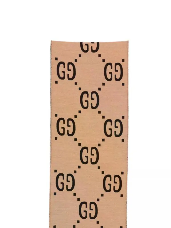 Gucci Freedom Gg Jacquard Frayed Scarf - Neutrals