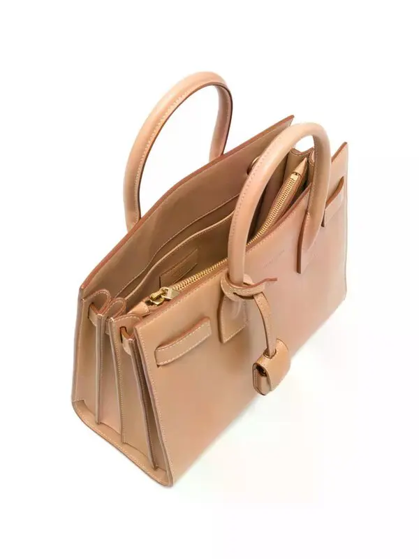 Saint Laurent Sac De Jour Leather Tote - Neutrals