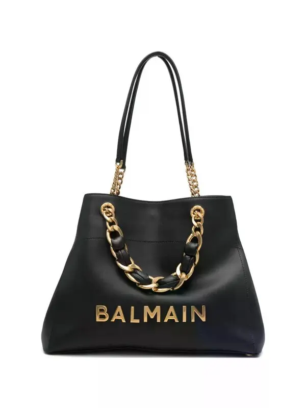Balmain Logo-plaque Shoulder Bag - Black