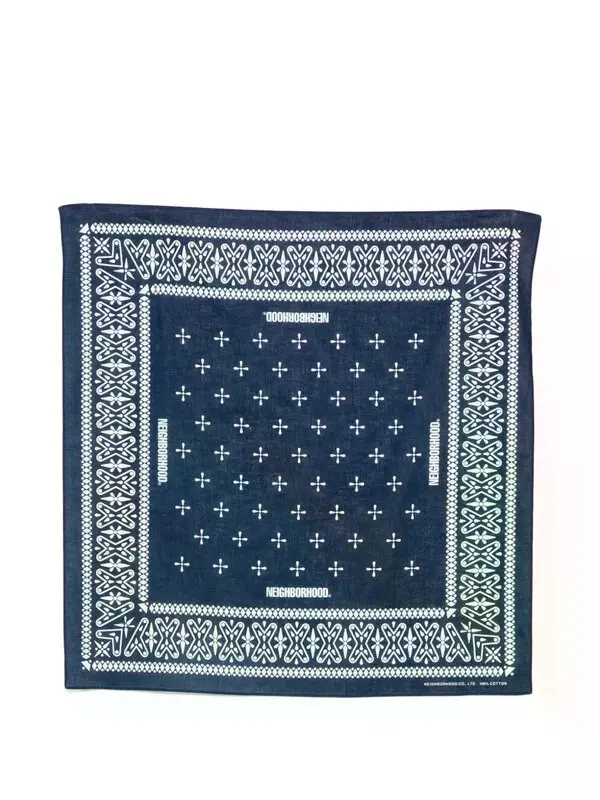 NEIGHBORHOOD Cross-patterned Scarf - Blue