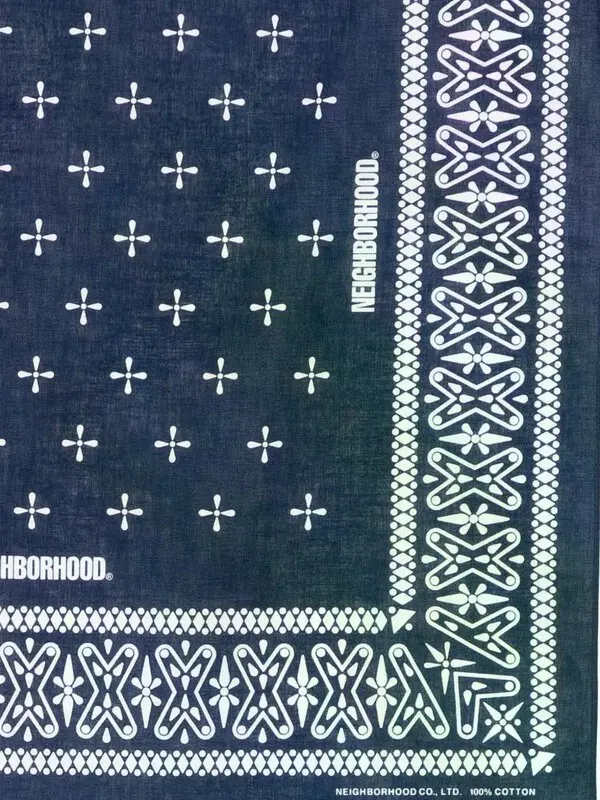 NEIGHBORHOOD Cross-patterned Scarf - Blue