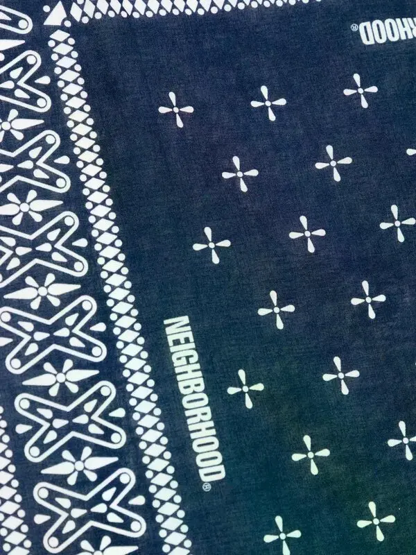 NEIGHBORHOOD Cross-patterned Scarf - Blue