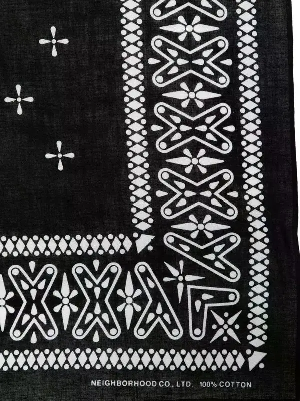 NEIGHBORHOOD Cross-pattern Scarf - Black