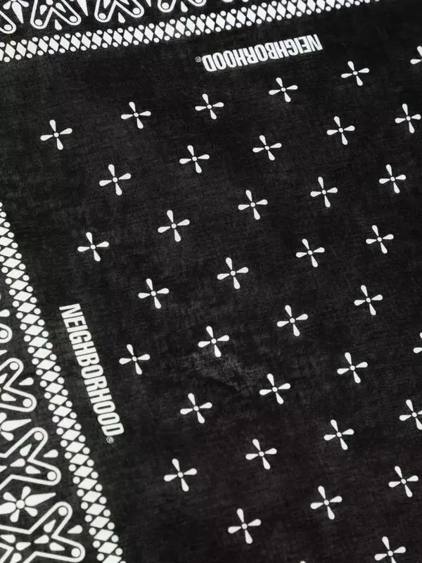 NEIGHBORHOOD Cross-pattern Scarf - Black