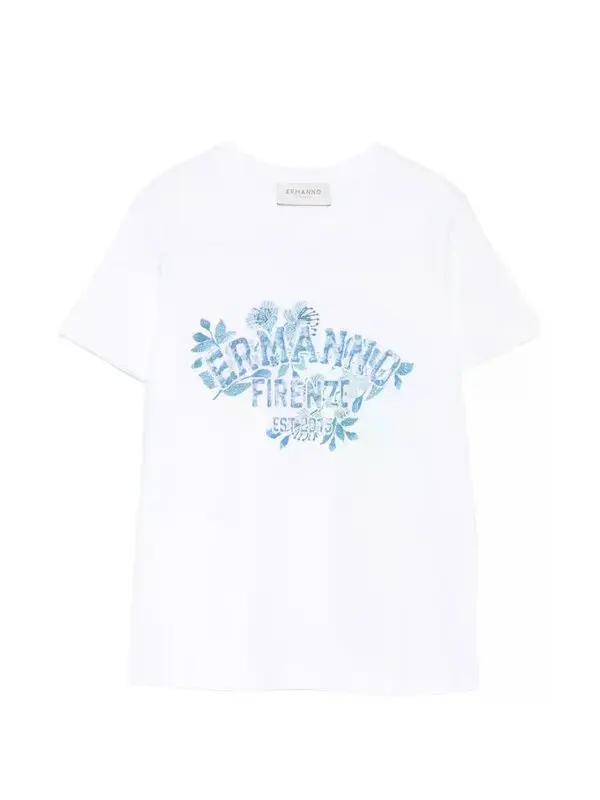 ERMANNO FIRENZE Floral-print T-shirt - White