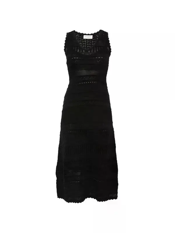 ERMANNO FIRENZE Scalloped V-neck Midi Dress