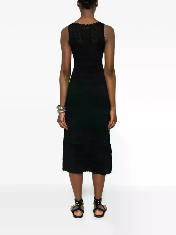 ERMANNO FIRENZE Scalloped V-neck Midi Dress
