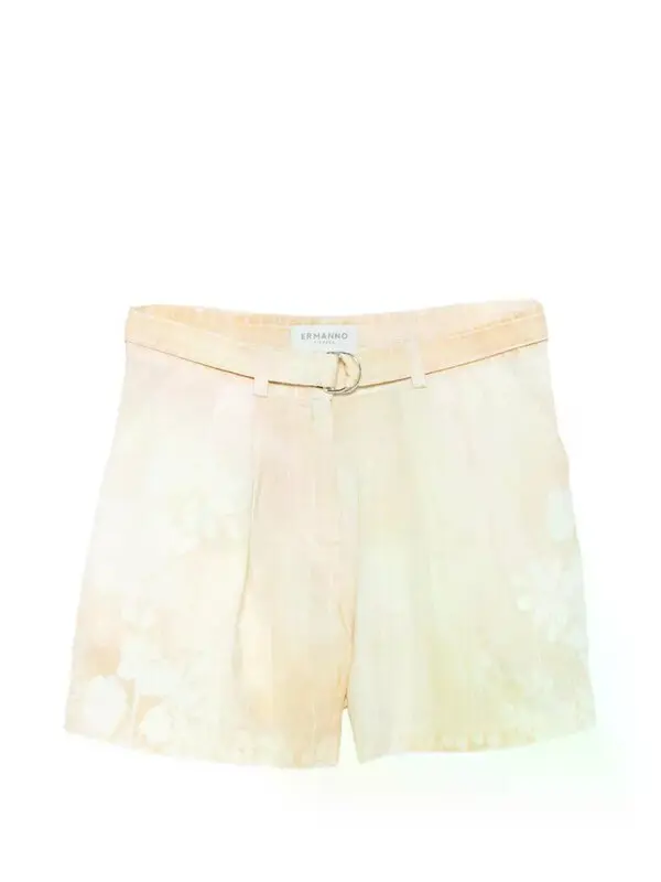 ERMANNO FIRENZE Floral Print Belted Shorts