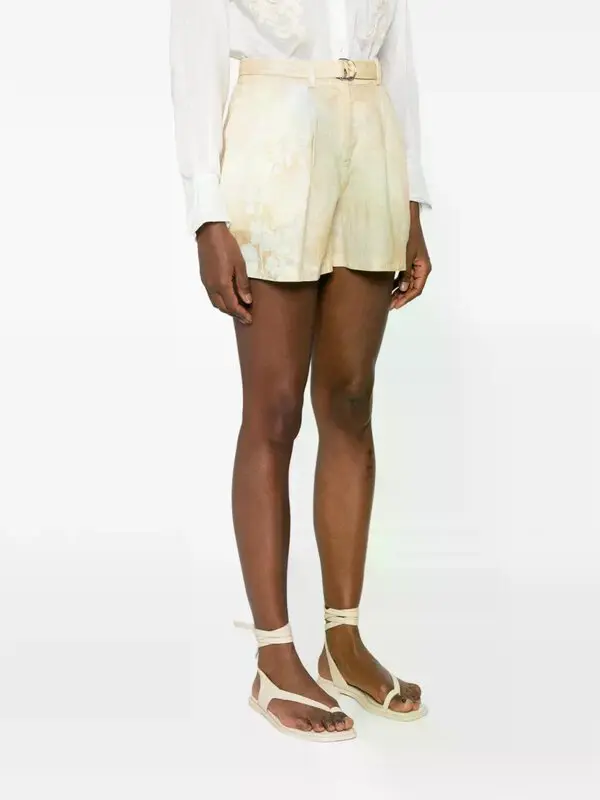 ERMANNO FIRENZE Floral Print Belted Shorts