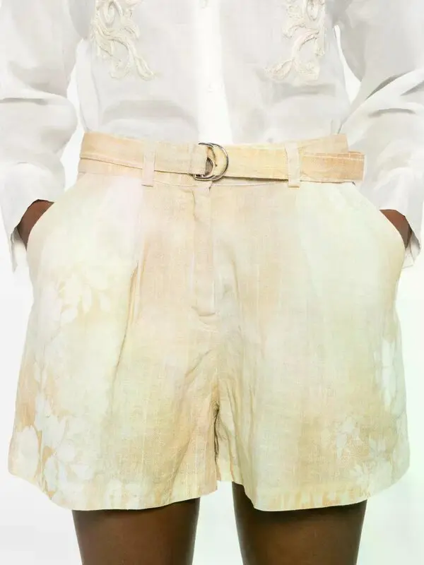 ERMANNO FIRENZE Floral Print Belted Shorts
