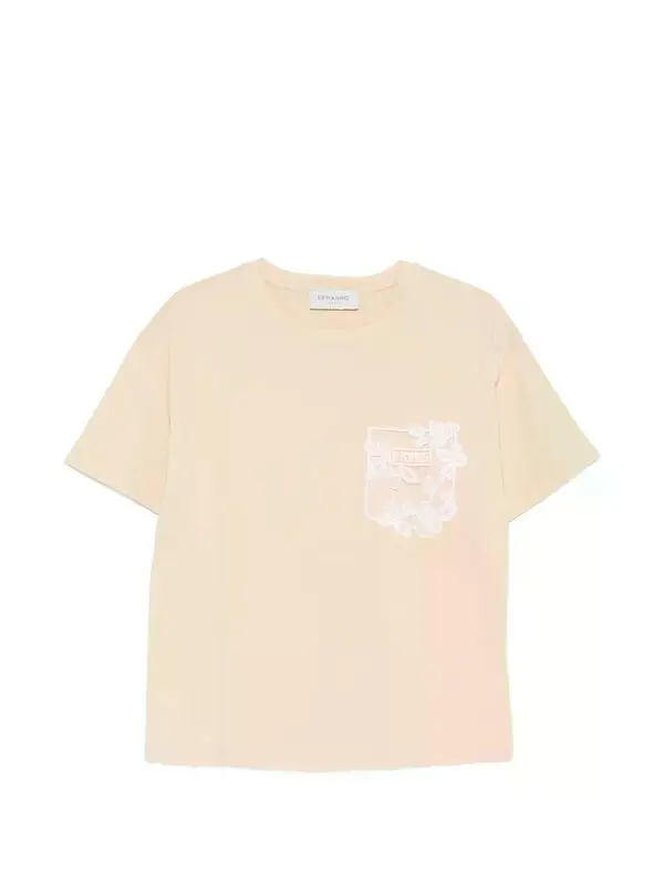 ERMANNO FIRENZE Floral-pocket T-shirt - Neutrals