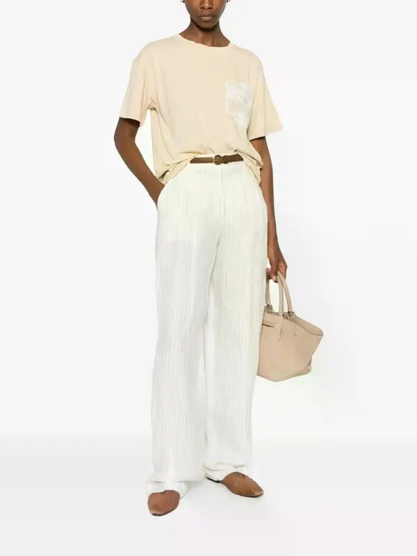 ERMANNO FIRENZE Floral-pocket T-shirt - Neutrals