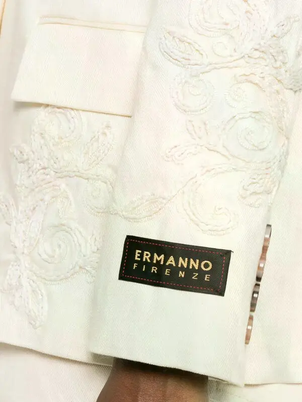 ERMANNO FIRENZE Double-breasted Embroidered Blazer
