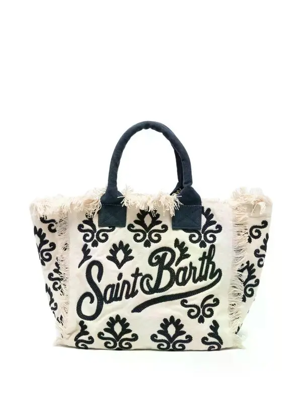 MC2 SAINT BARTH Tote Bag With Fringed Trim - Neutrals
