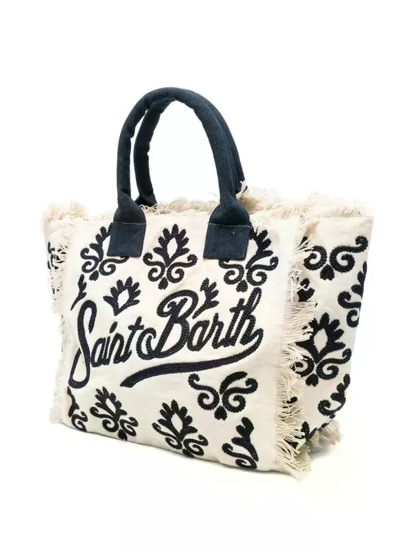 MC2 SAINT BARTH Tote Bag With Fringed Trim - Neutrals