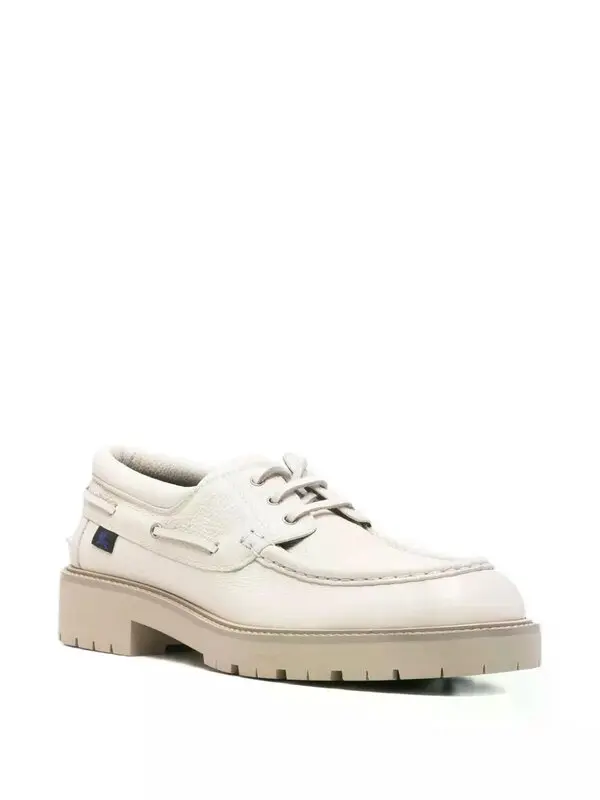Burberry Lace-up Leather Boat Shoes