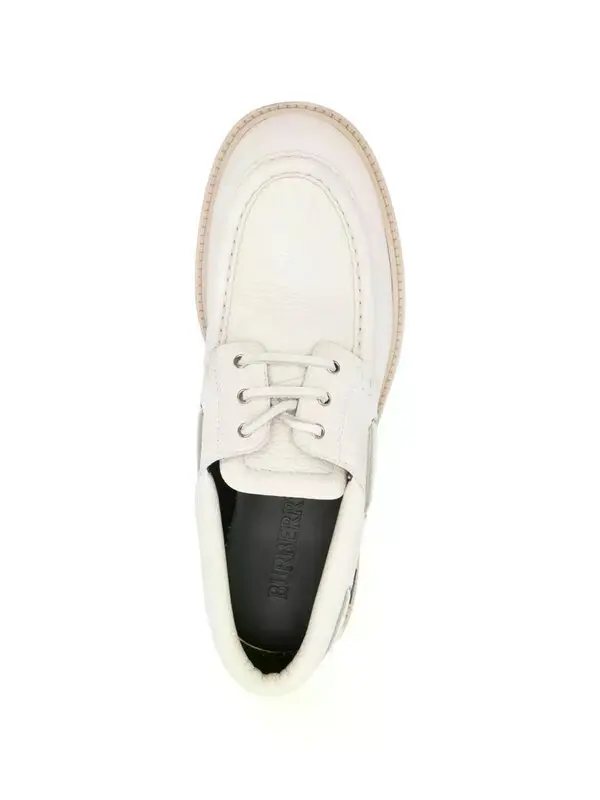 Burberry Lace-up Leather Boat Shoes