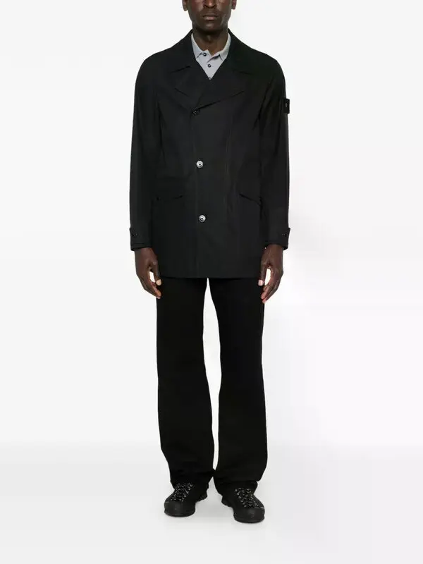 Stone Island Buttoned Pocket Jacket - Black