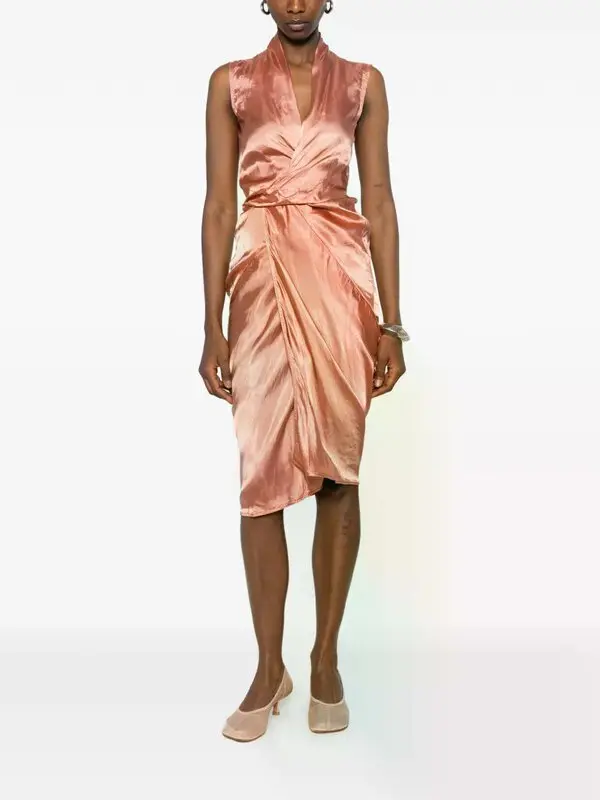 Rick Owens Sleeveless Wrap Midi Dress