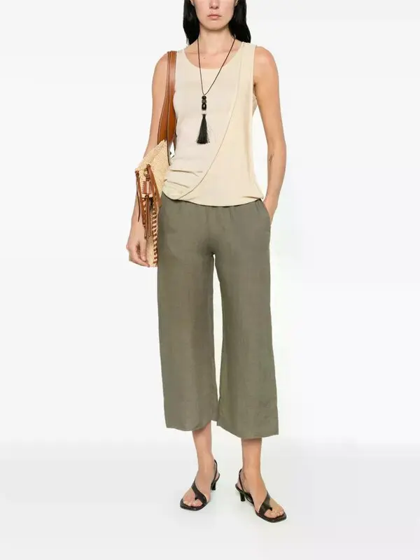 XACUS Elasticated Wide-leg Trousers - Green
