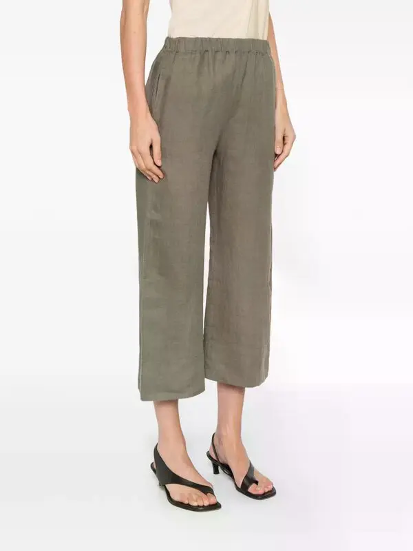 XACUS Elasticated Wide-leg Trousers - Green