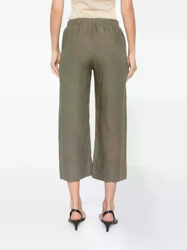 XACUS Elasticated Wide-leg Trousers - Green