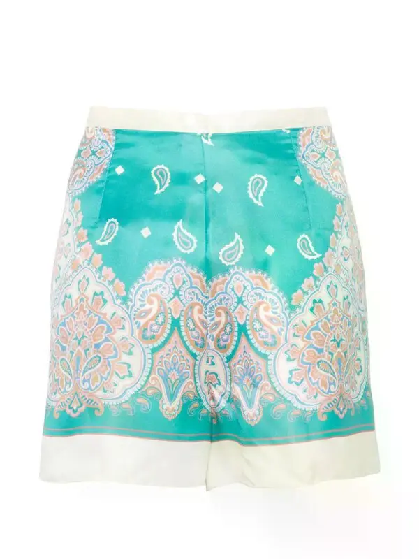 Pinko Paisley-print Side-tie Shorts