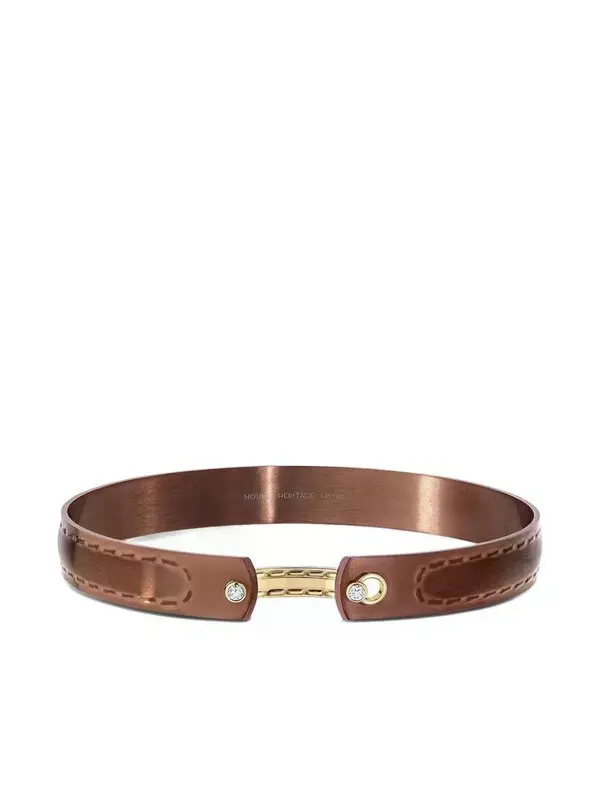 NOUVEL HERITAGE 18k Yellow Gold And Titanium Diamond Bangle - Brown