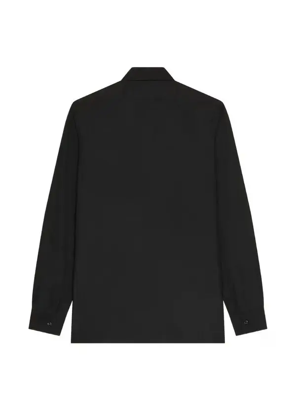 Givenchy Slim Fit Shirt In Poplin With Embroidery - Black