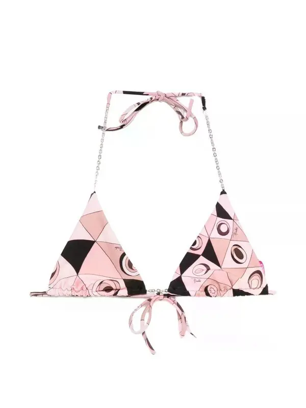 Emilio Pucci Printed Triangle-cup Bikini Top - Pink