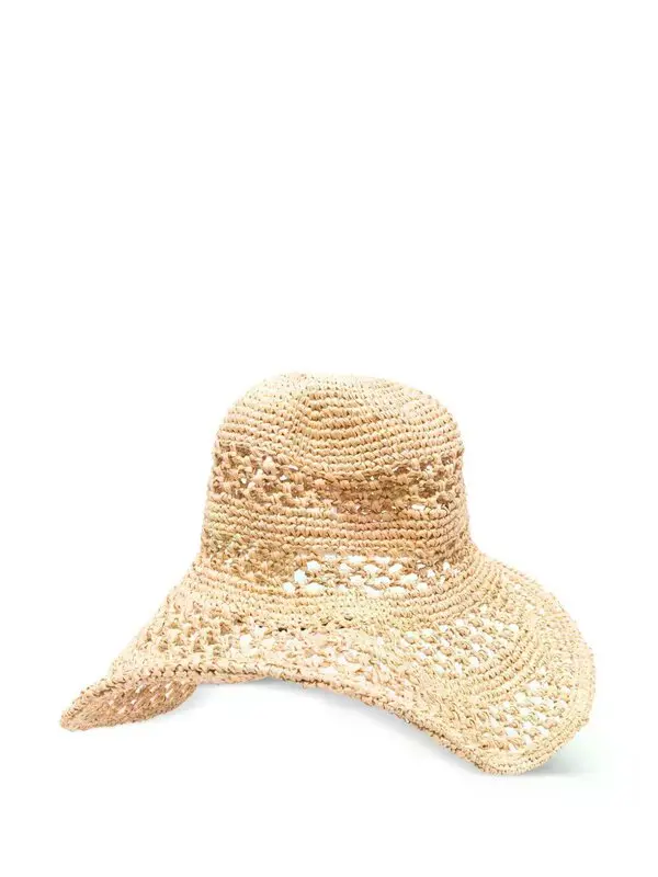 Ruslan Baginskiy Crochet-knit Straw Hat - Neutrals