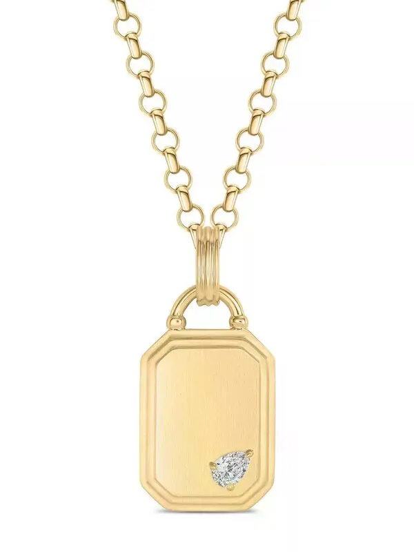 Phillips House 18k Yellow Diamond Dog Tag Necklace - Gold