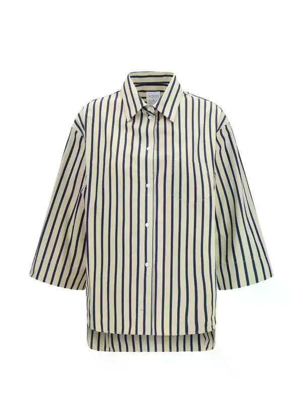 SARA ROKA Striped Pocket Shirt