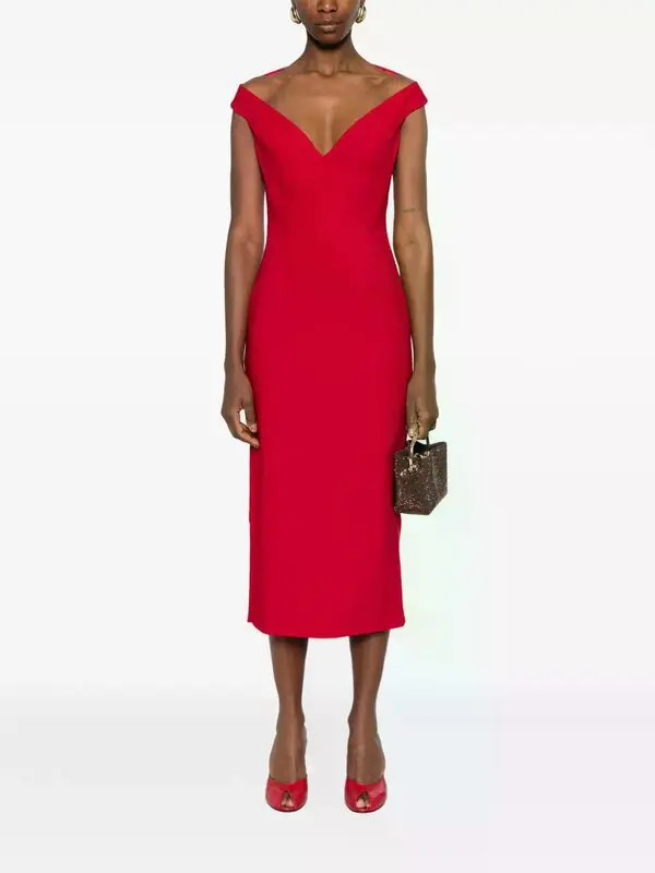 Solace London Monica V-neck Midi Dress