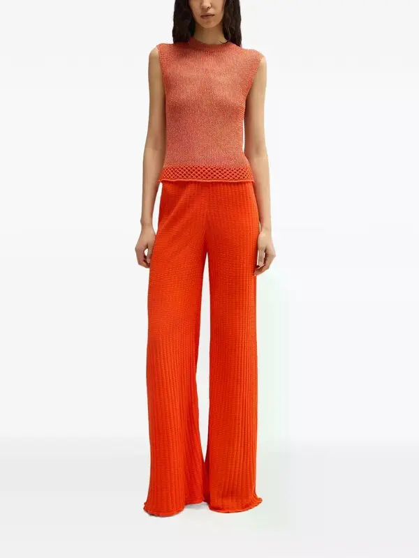 MARGHERITA MACCAPANI Wide Leg Ribbed Trousers
